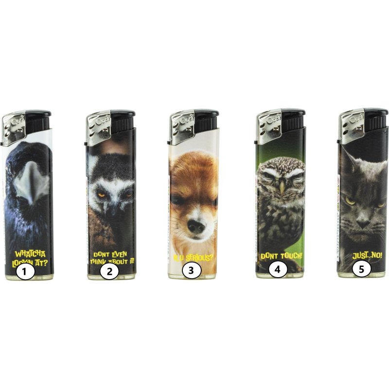 COOL Genanvendelig Lighter "Angry Animals" - Kiosken Rødbyhavn