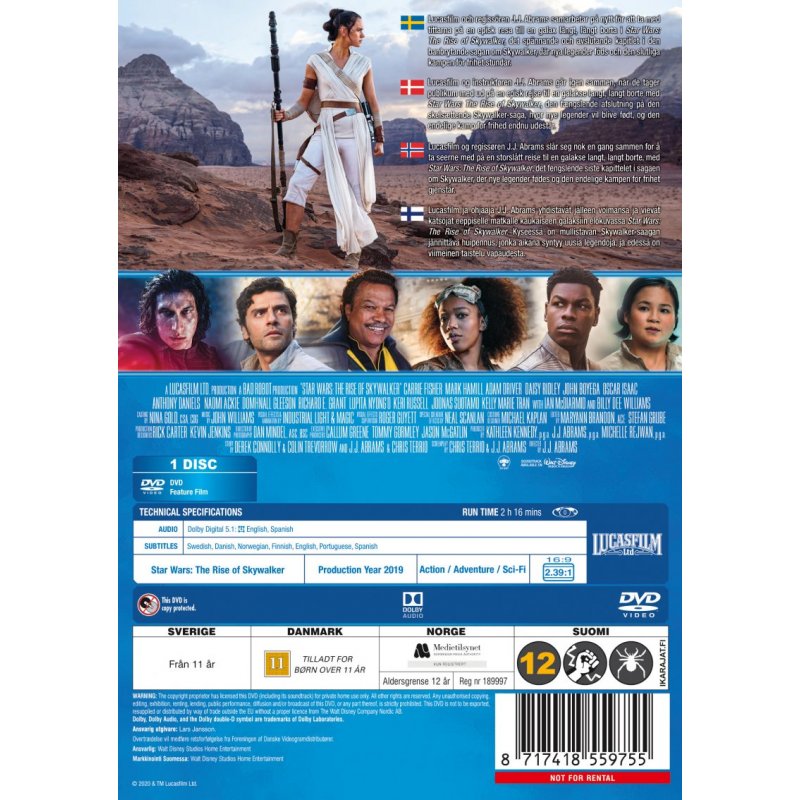 Star Wars: The Rise Of Skywalker - Episode 9 - DVD - Blu-Ray - Kiosken ...