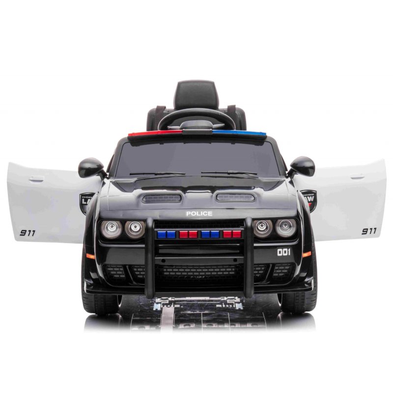 Dodge Challenger SRT POLITI Elbil m/Gummihjul, Remote, Lithium "Sort"