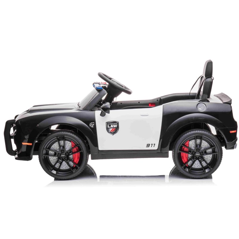 Dodge Challenger SRT POLITI Elbil m/Gummihjul, Remote, Lithium "Sort"