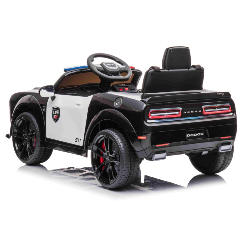 Dodge Challenger SRT POLITI Elbil m/Gummihjul, Remote, Lithium "Sort"