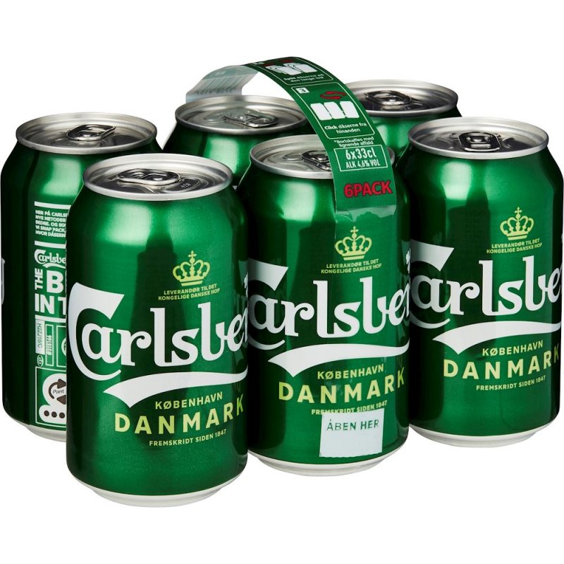 Carlsberg Pils 6-pak 33 cl (dåse) - Kiosken Rødbyhavn