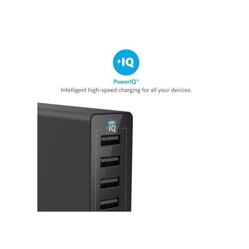 Anker PowerPort 6, Black - Kiosken Rødbyhavn