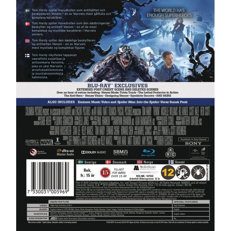 Venom - Blu-Ray - Kiosken Rødbyhavn
