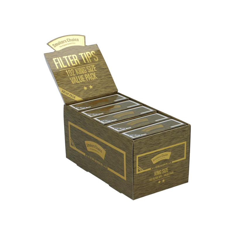"Smokers Choice" King Size Guld Filter Tips Box - Kiosken Rødbyhavn